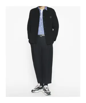 Maison Kitsuné Fox Head Ribbed Cardigan - Black