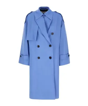 Dries Van Noten Lapel Long-sleeved Trench Coat - Blue