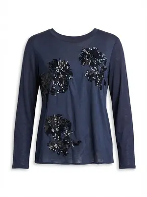 Max Mara Long-sleeved T-shirt With Embellishments