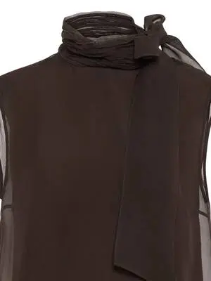 Brunello Cucinelli Sleeveless Bow Detail Blouse