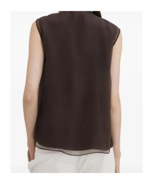 Brunello Cucinelli Sleeveless Bow Detail Blouse