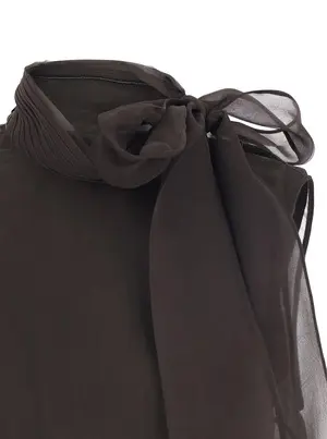 Brunello Cucinelli Sleeveless Bow Detail Blouse