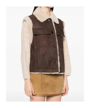 Brunello Cucinelli Buttoned Shearling Waistcoat