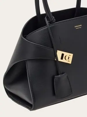 FERRAGAMO Gancini Logo Tote Bag - Black