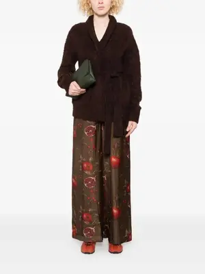 UMA WANG Shawl Collar Long Sleeve Cardigan - Black