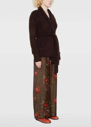 UMA WANG Shawl Collar Long Sleeve Cardigan - Black
