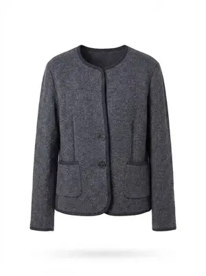 Max Mara Herringbone Long Sleeve Jacket