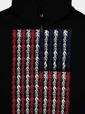 Palm Angels Flames Flag Zip-up Hoodie