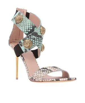 Balmain Open-toe High-heeled Sandals With Rear Zipper - Multicolor