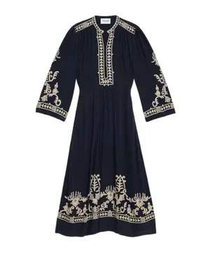 Isabel Marant Étoile Embroidered Midi Dress - Black