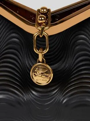 Etro Small Vela Bag With Wavy Motif - Black