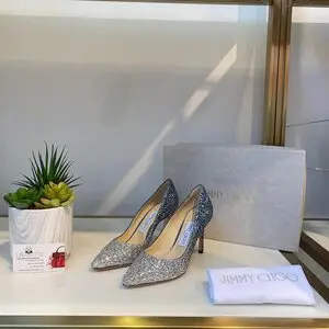JIMMY CHOO Pointed Glitter Heels