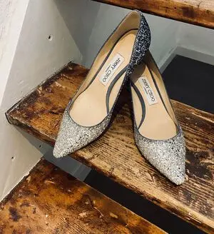 JIMMY CHOO Pointed Glitter Heels