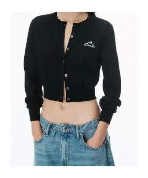 Alexander Wang Cropped Athletic Mesh Cardigan