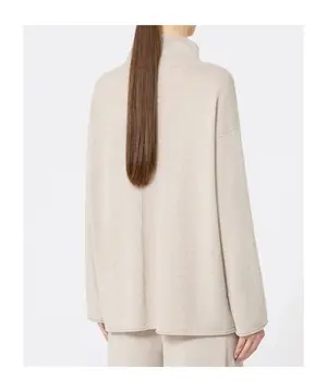 Max Mara Textured Paneled High Neck Sweater