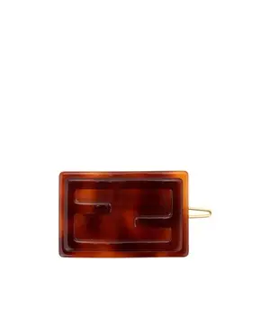 Fendi Ff Embossed Hair Clip - Red