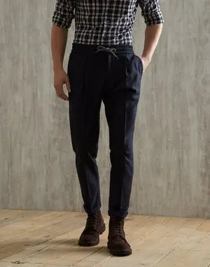 Brunello Cucinelli Drawstring Pleated Trousers - Black