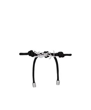 Saint Laurent Cassandre Cord Bracelet - Black