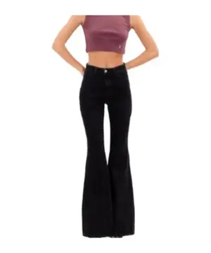 ICON DENIM LOS ANGELES Stella Flared Jeans - Black