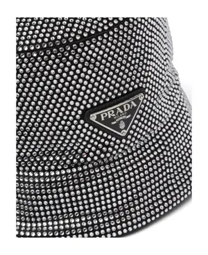 Prada Embellished Logo Plaque Bucket Hat