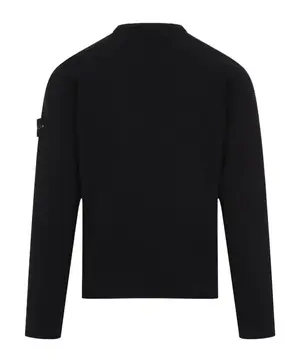 Stone Island Logo Patch Crewneck Sweatshirt - Black