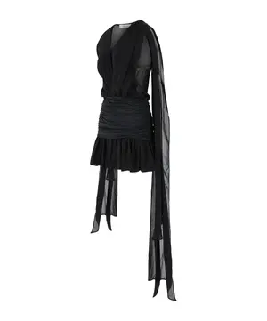 Blumarine V-neck Long Sleeve Draped Pleated Top
