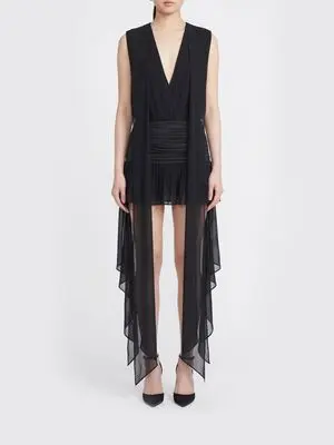 Blumarine V-neck Draped Pleated Top