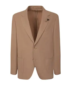 LARDINI Single-breasted Tailored Blazer - Beige