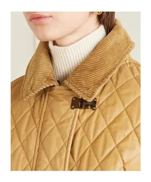 Burberry Shearling Collar Quilted Jacket