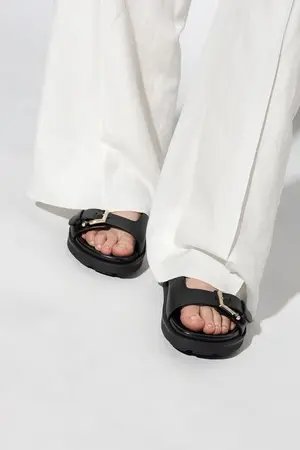 FERRAGAMO Logo Buckled Slides