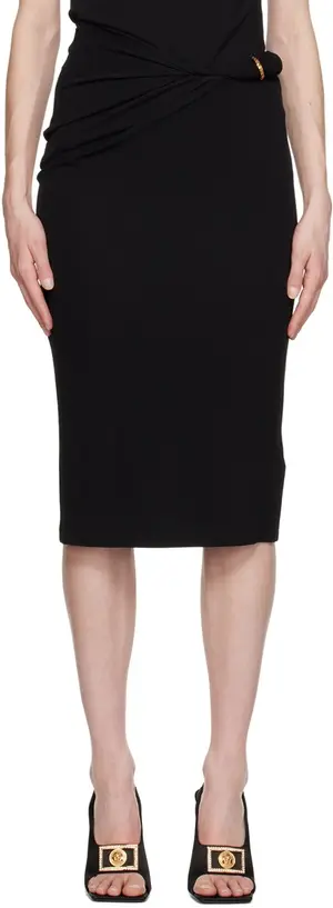 Versace Gathered-detail Midi Skirt