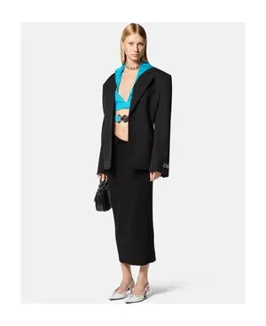 Versace Gathered-detail Midi Skirt