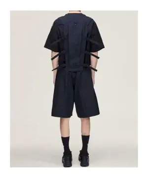Y3 Wide Leg Shorts With Mesh Inserts And Flap Pocket - Black