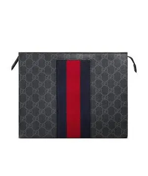 Gucci Gg Supreme Web Cosmetic Case - Black