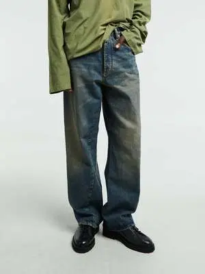 SUNFLOWER Logo Patch Straight-leg Jeans