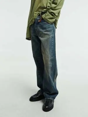 SUNFLOWER Logo Patch Straight-leg Jeans