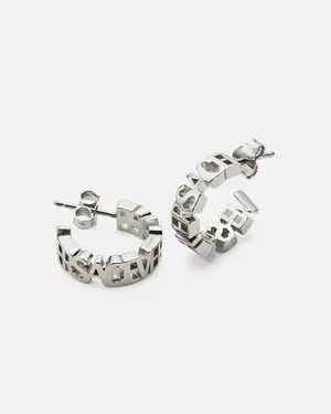 Versace Logo Lettering Hoop Earrings