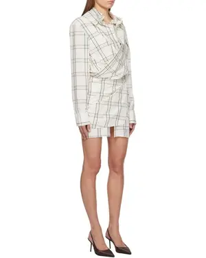 Attico Draped Check Shirt
