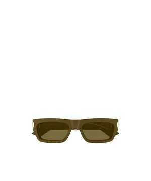 Saint Laurent Rectangle Frame Sunglasses - Brown
