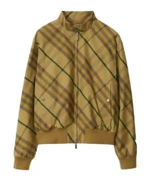 Burberry Checked Zip Bomber Jacket - Brown
