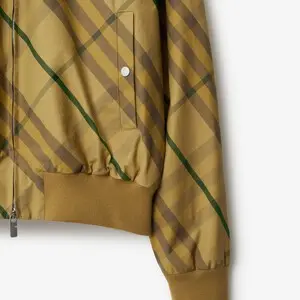 Burberry Checked Zip Bomber Jacket - Brown