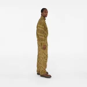Burberry Checked Zip Bomber Jacket - Brown
