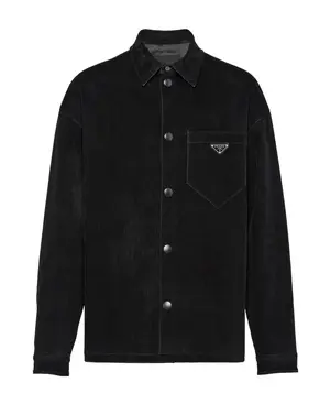 Prada Logo Plaque Button-up Shirt