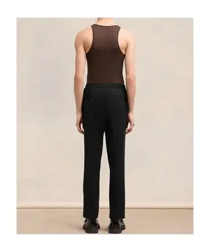 Ami Tailored Straight-leg Pants - Black