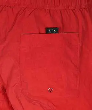 Armani Exchange Rope Waist Swimming Trunks With Logo Detail - Red