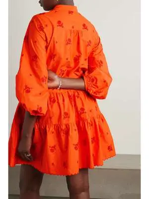 Erdem Laminated Floral Embroidered Midi Dress