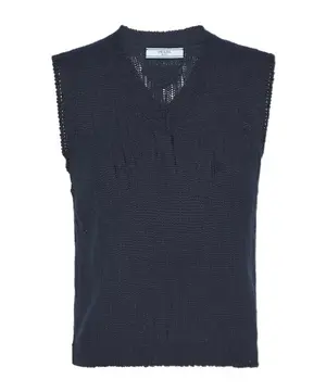 Prada V-neck Knitted Vest - Blue