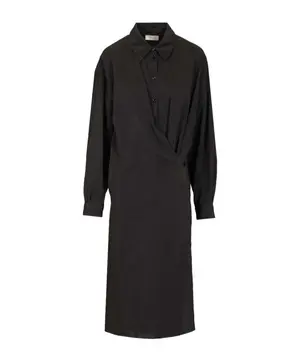 LEMAIRE Twisted Detail Midi Dress - Black