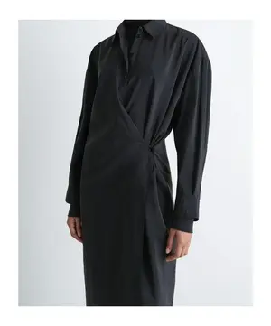LEMAIRE Twisted Midi Shirt Dress - Black