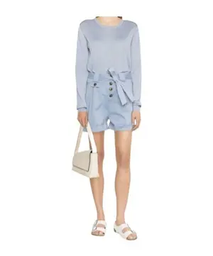 Woolrich Tie-waist Turn-up Hem Shorts - Blue